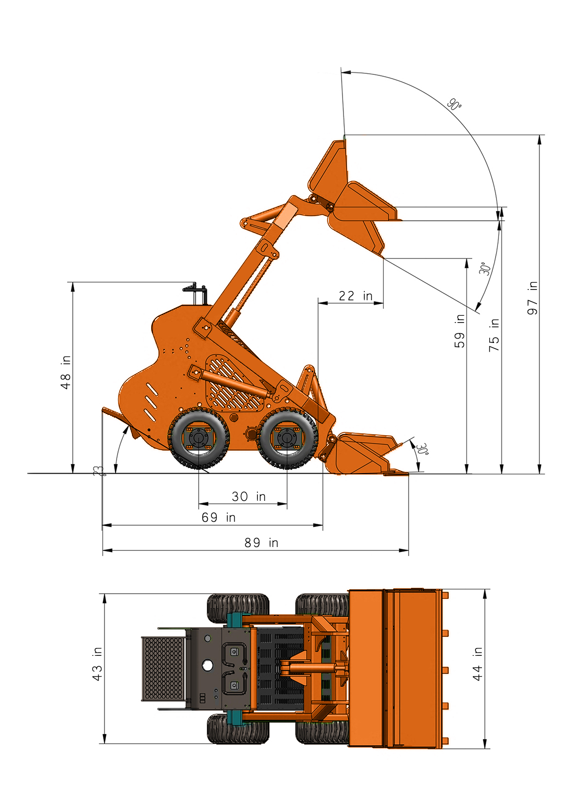 2022 Tomcat Stand On Mini Skid Steer Wheel Loader Tomcat WL-210 ...